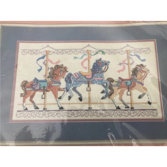 Dimensions | Other | Dimensions Merry Go Round Horses Counted Cross ...